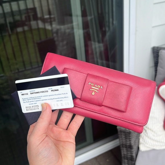 Prada | Bags | Prada Peonia Saffiano Wallet | Poshmark